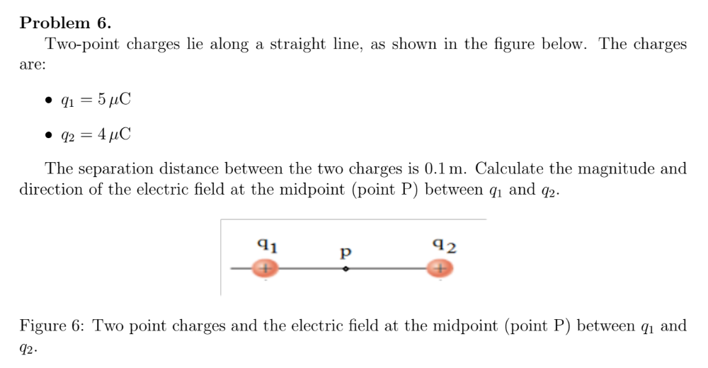 Solved Problem 6.Two-point charges lie along a straight | Chegg.com Solved Problem 6.Two-point charges lie along a straight | Chegg.com