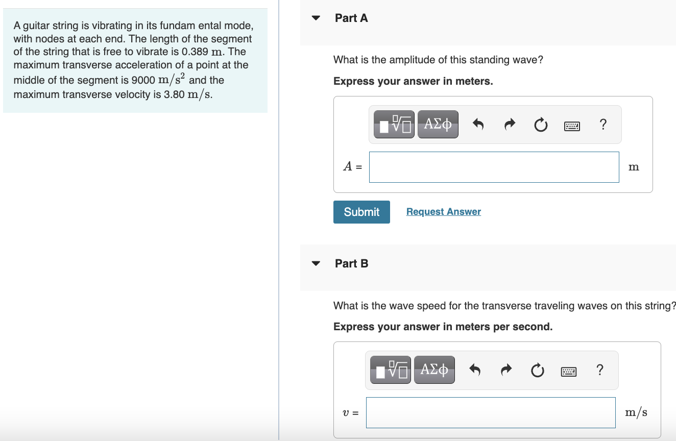 Solved A guitar string is vibrating in its fundam ental | Chegg.com