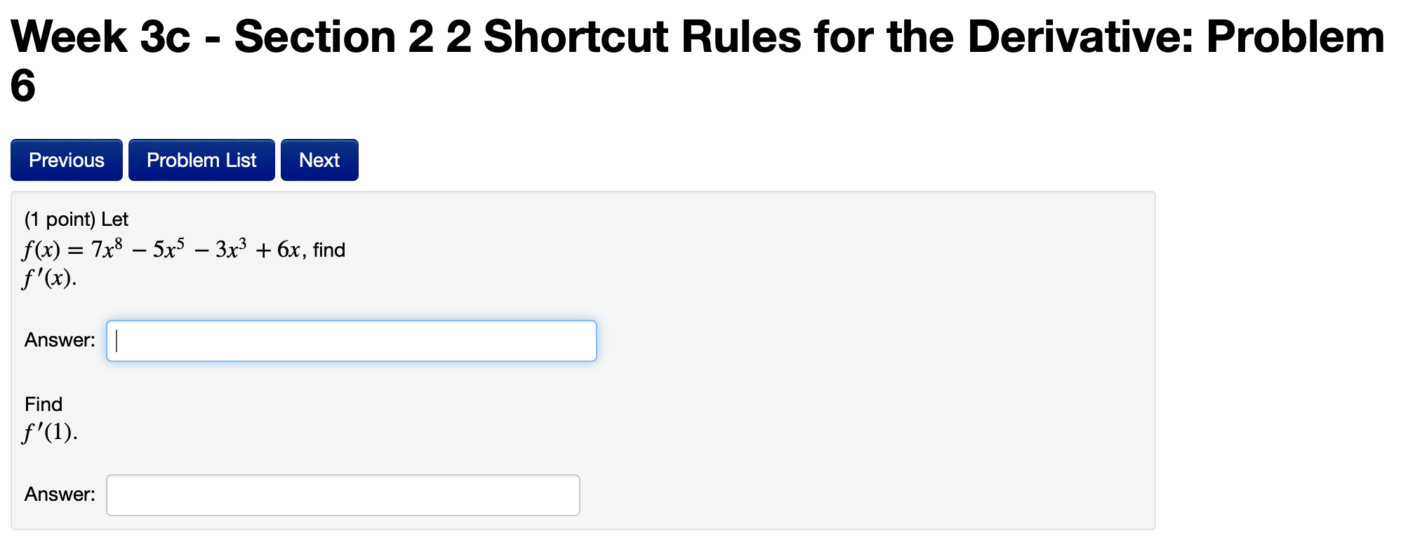 Solved Week 3c - Section 2 2 Shortcut Rules for the | Chegg.com