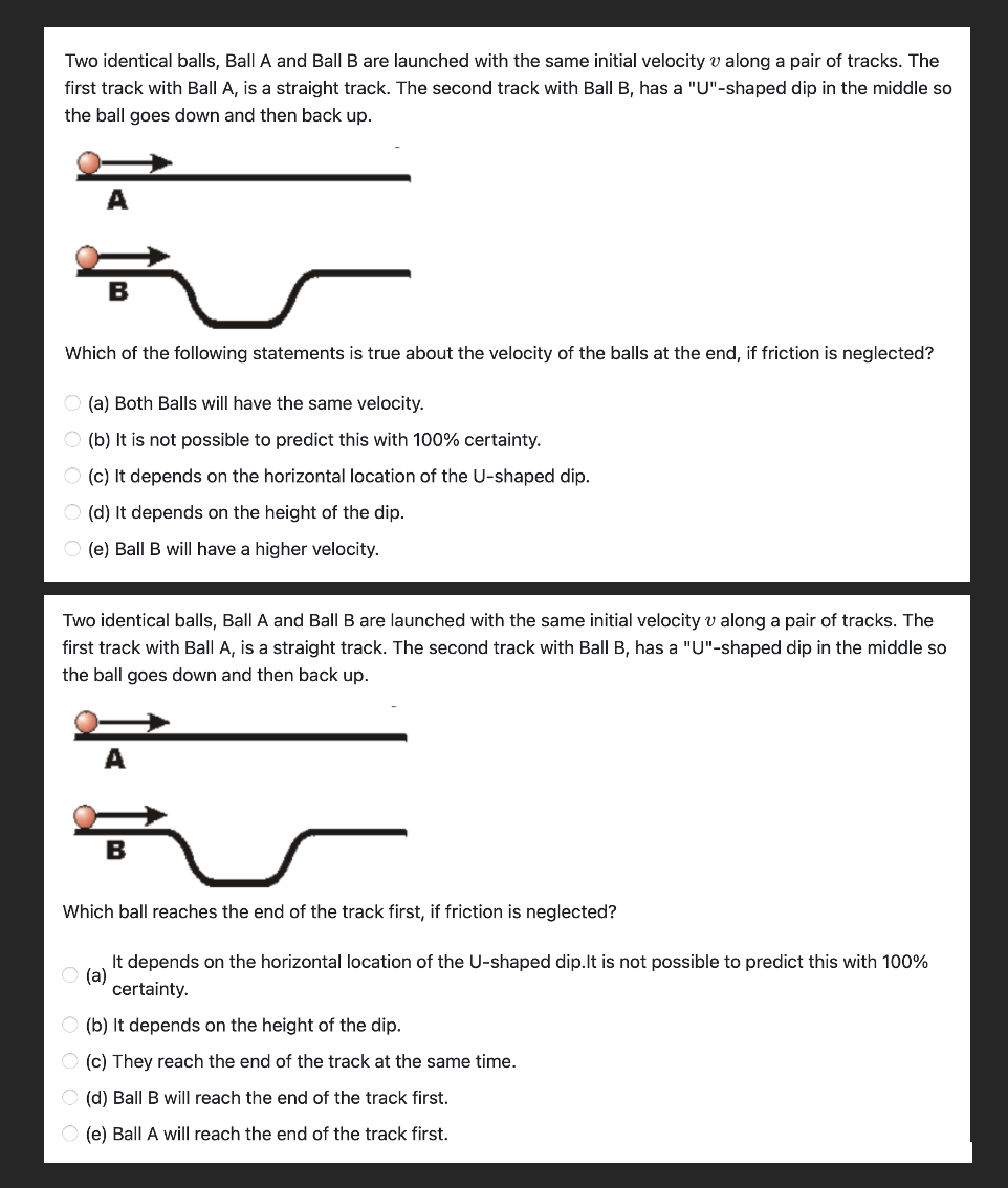Two identical balls, Ball A and Ball B are launched | Chegg.com