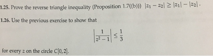 Solved lal-Izzl . 1.25. Prove the reverse triangle | Chegg.com