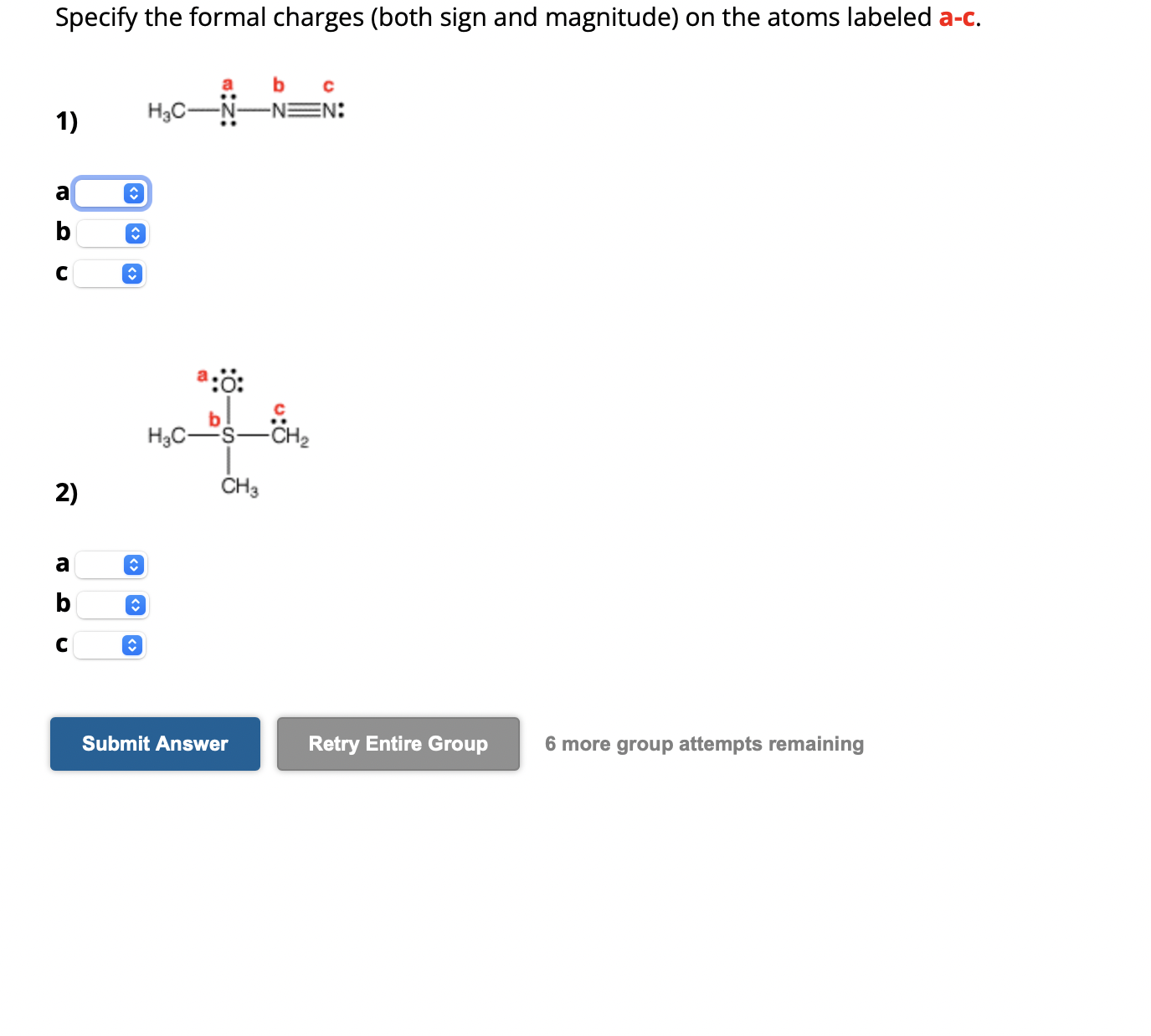 Solved Specify the formal charges (both sign and magnitude) | Chegg.com