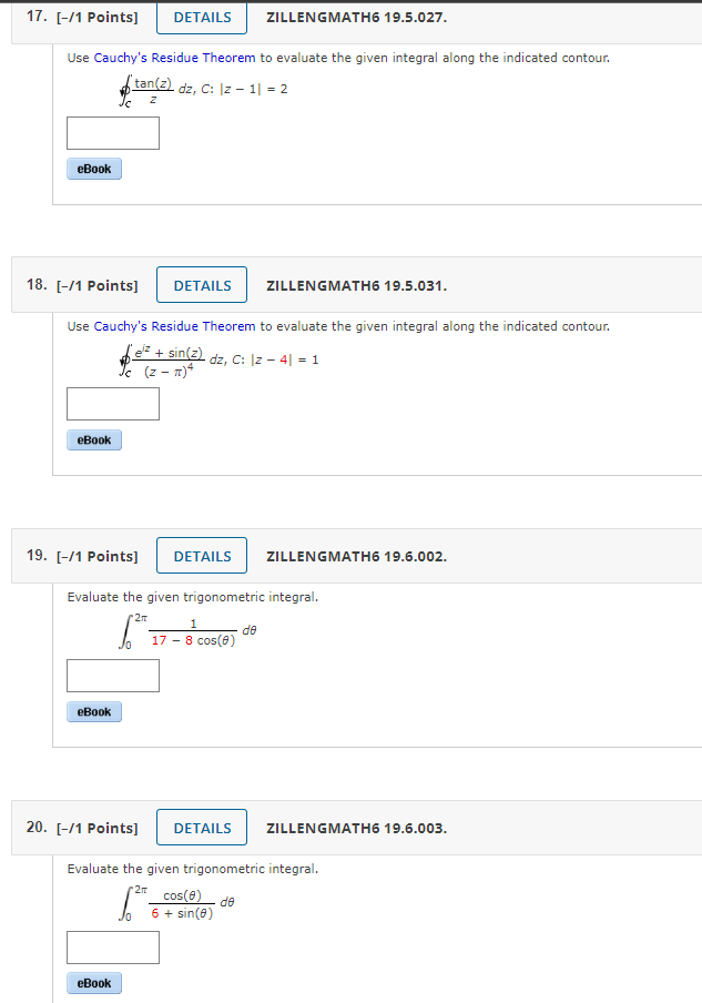 Solved 17. [-/1 Points] DETAILS ZILLENGMATH6 19.5.027. Use | Chegg.com