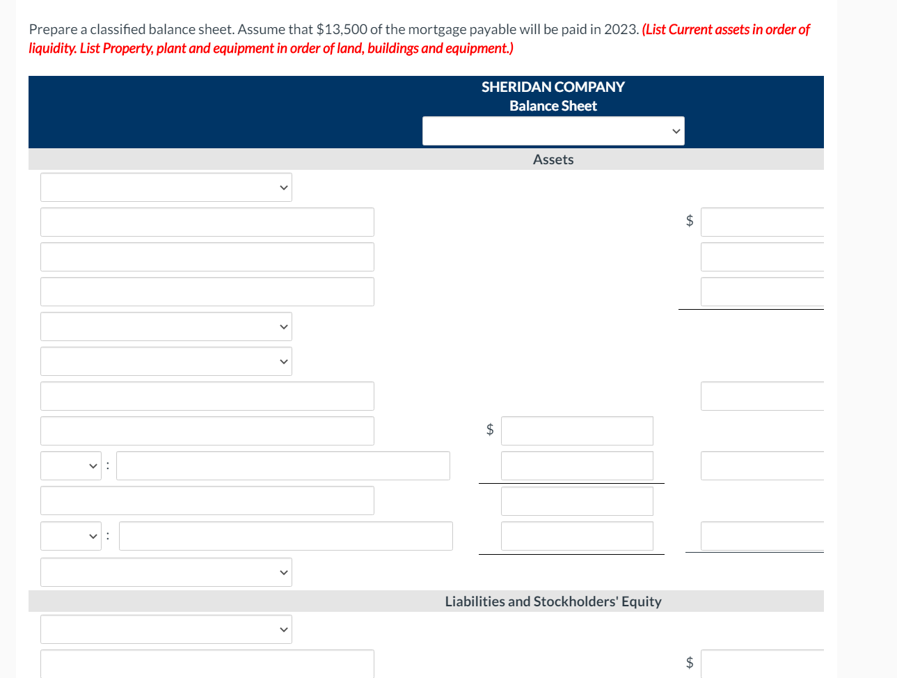 Solved Prepare A Classified Balance Sheet Assume That Chegg Solved Prepare A Classified Balance Sheet Assume That Chegg