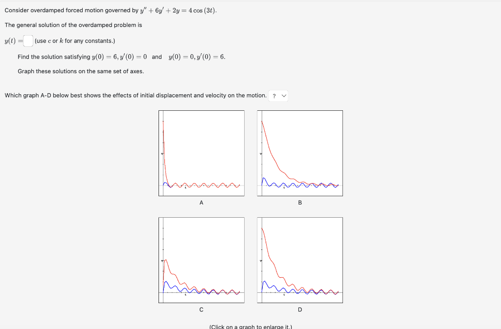 Solved Consider overdamped forced motion governed by | Chegg.com