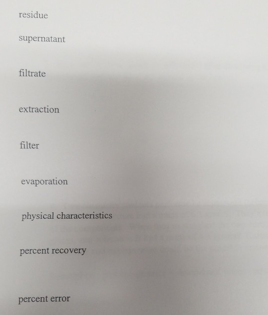 Solved residue supernatant filtrate extraction filter | Chegg.com