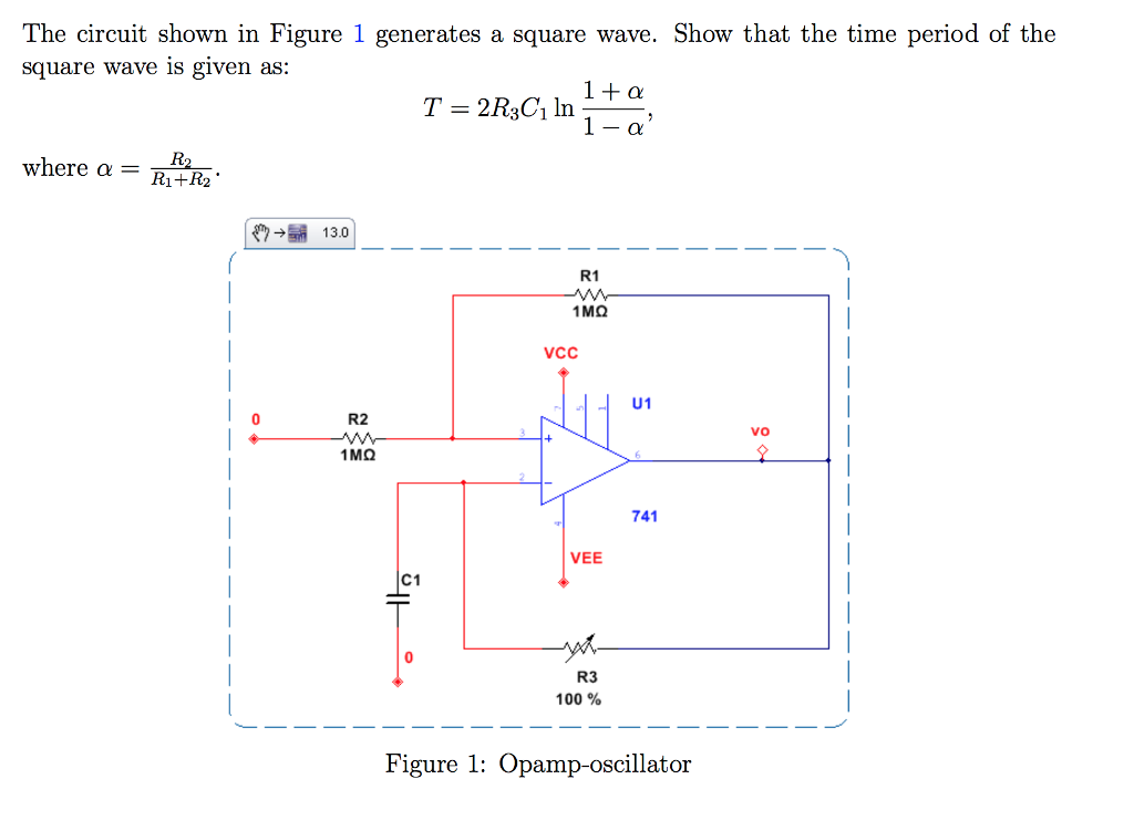Solved The circuit shown in Figure 1 generates a square | Chegg.com