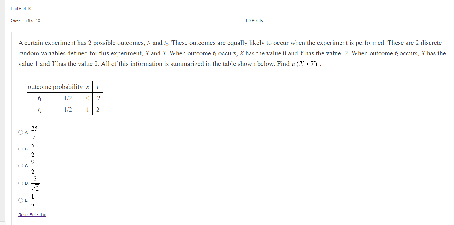 Solved Part 6 of 10 1.0 Points Question 6 of 10 A certain | Chegg.com