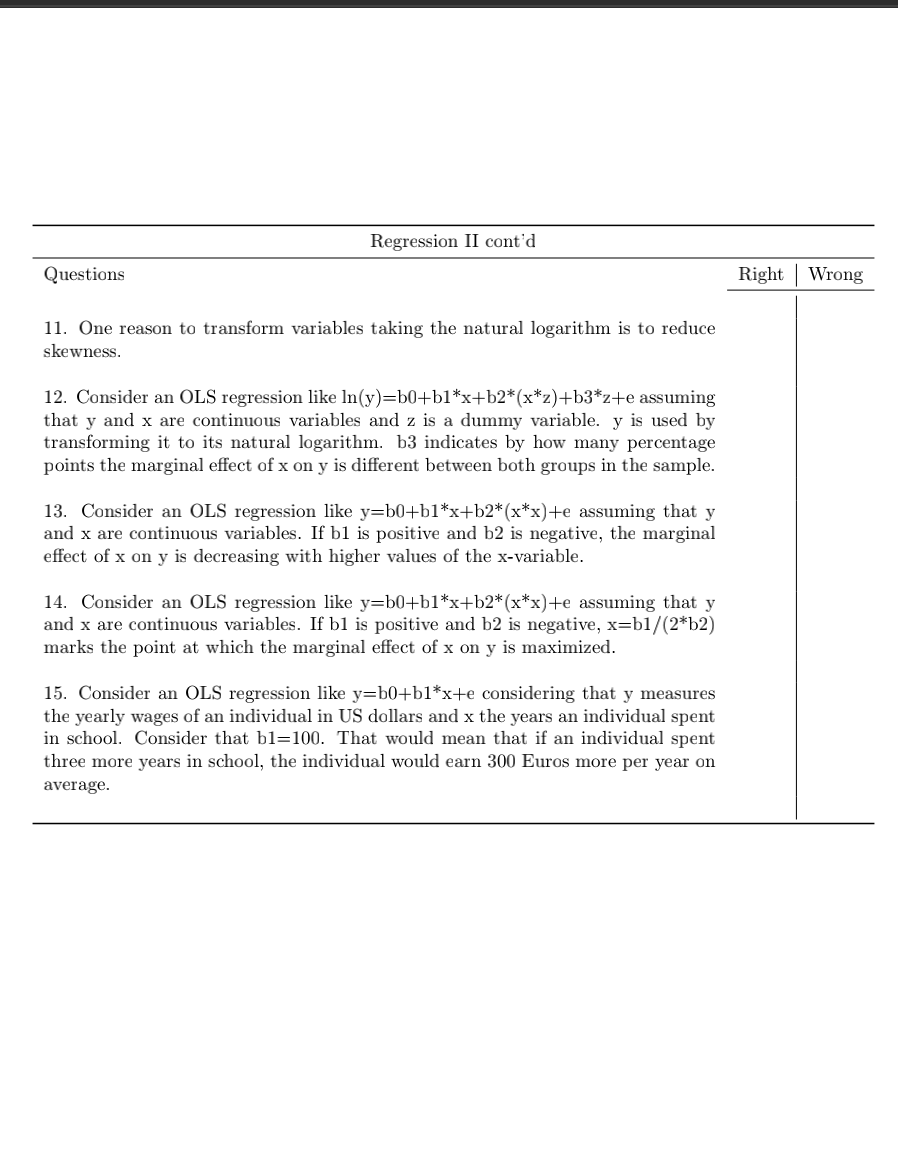 Solved QuestionsOne reason to transform variables taking the | Chegg.com