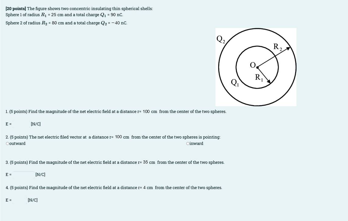 Solved [20 points] The figure shows two concentric | Chegg.com