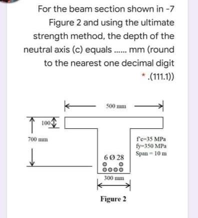 Solved For the beam section shown in-7 Figure 2 and using | Chegg.com