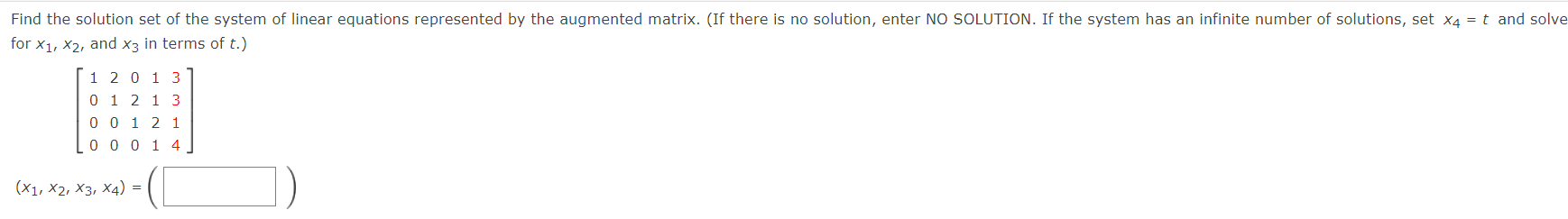 Solved Find the solution set of the system of linear | Chegg.com