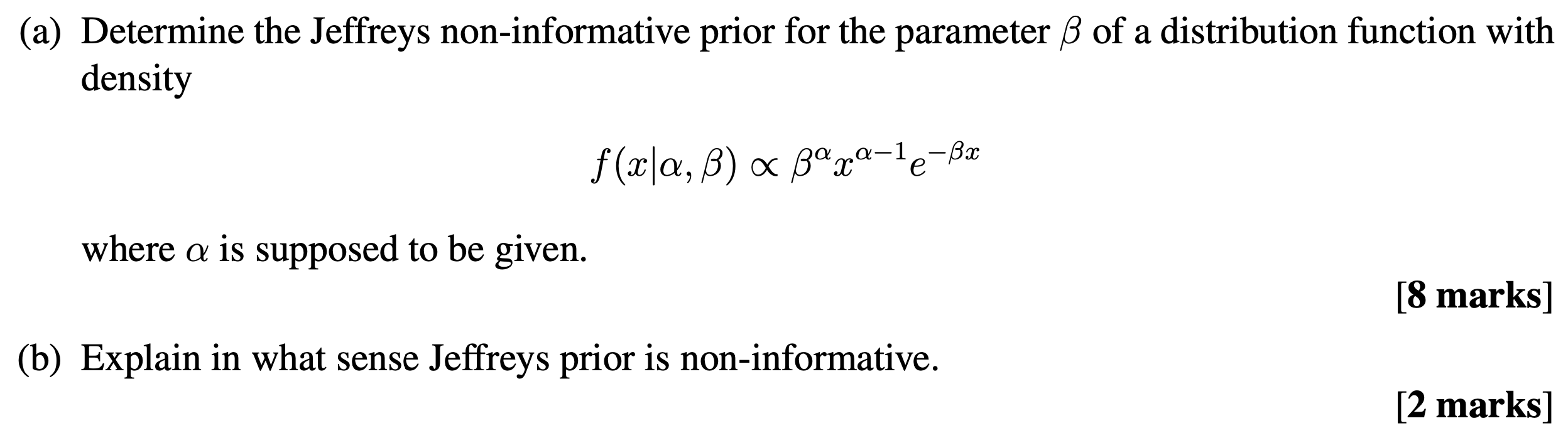 Solved (a) Determine the Jeffreys non-informative prior for | Chegg.com
