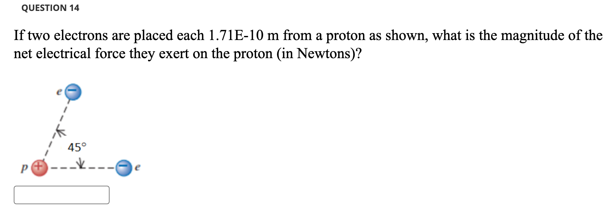 Solved If two electrons are placed each 1.71E−10 m from a | Chegg.com