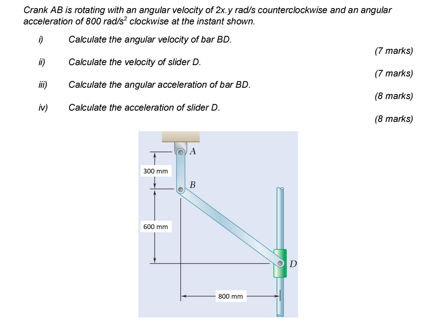 Solved Crank AB is rotating with an angular velocity of | Chegg.com