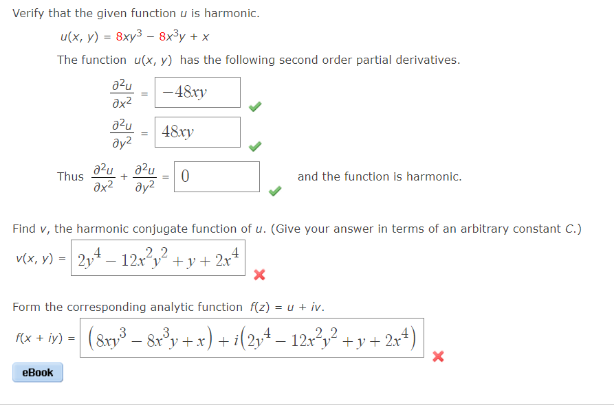 Solved Verify that the given function u is harmonic. u(x, y) | Chegg.com
