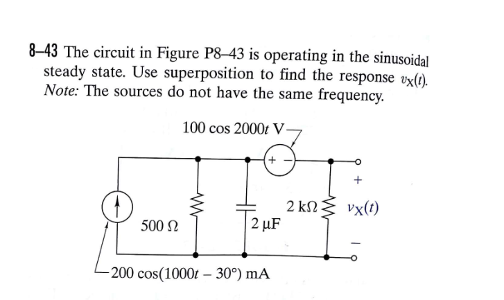 8-43 ﻿The circuit in Figure P8-43 ﻿is operating in | Chegg.com