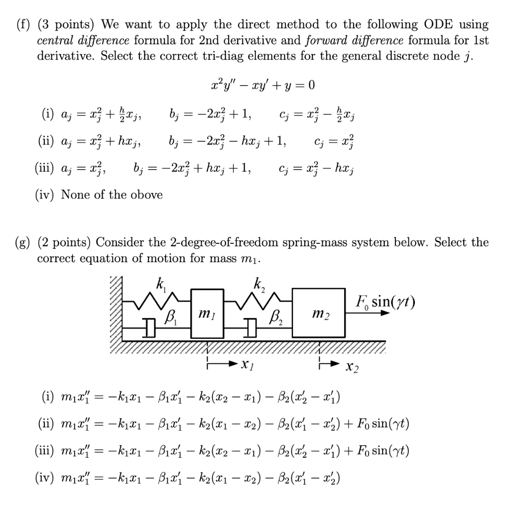 Solved (f) (3 points) We want to apply the direct method to | Chegg.com
