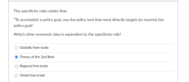 Solved The specificity rules states that, "To accomplish a | Chegg.com