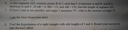 Solved A Line Segment Ad Contains Points B And C Such That C 3614