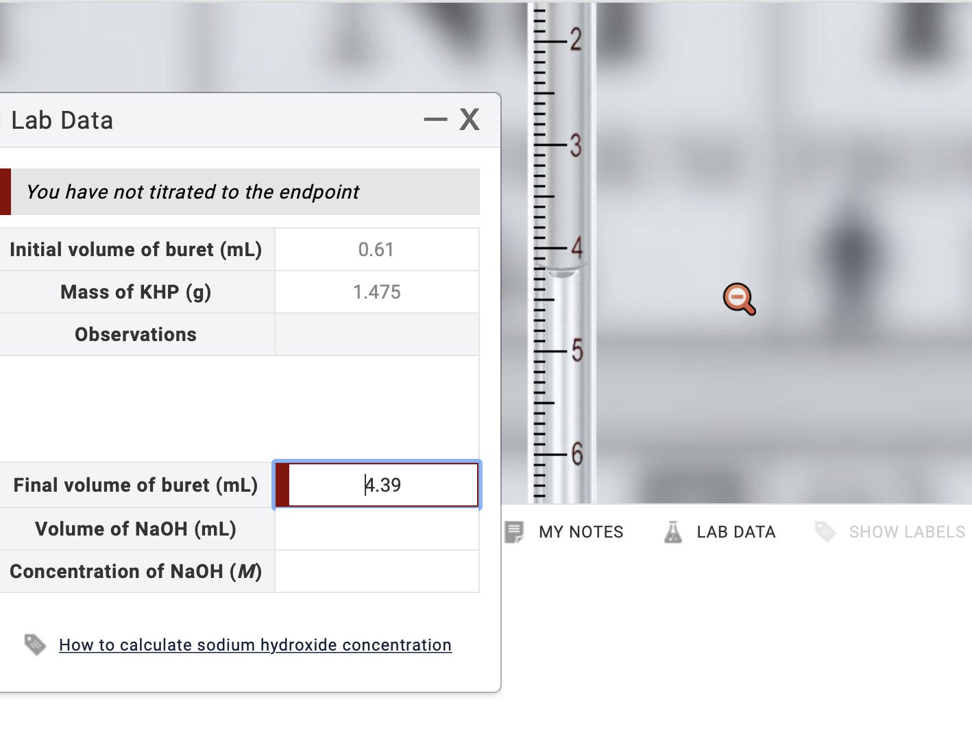 Solved How to find the final volume of buret, volume of NaOH | Chegg.com