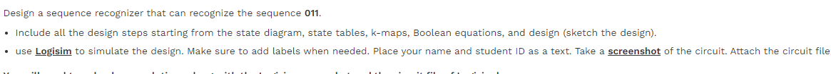 Solved Design a sequence recognizer that can recognize the | Chegg.com