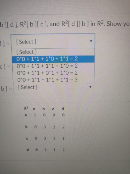 Solved UTUI d. Find R[b][d], R[b][c], and R2 dl bin R2. Show | Chegg.com