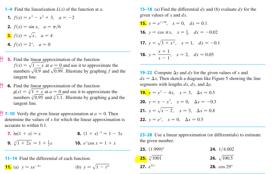Solved 1 4 Find The Linearization L X Of The Function At A