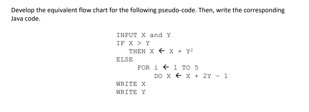 Solved Develop the equivalent flow chart for the following | Chegg.com
