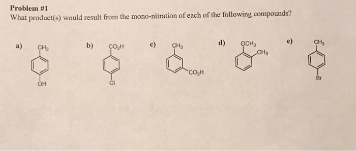 Solved Problem #1 What product(s) would result from the | Chegg.com