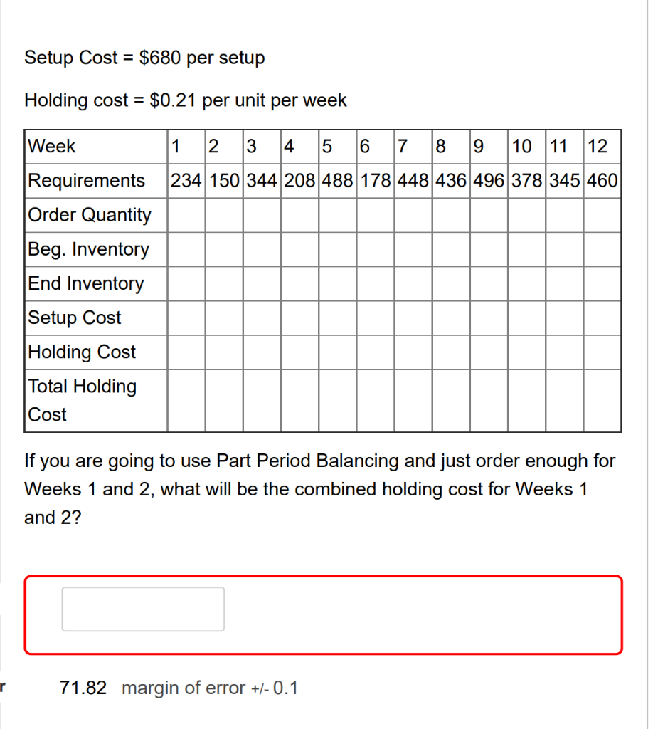 Setup Cost =$680 per setup Holding cost =$0.21 per | Chegg.com