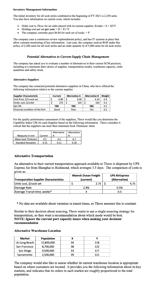 Company Background Information Throx sells higher-end | Chegg.com