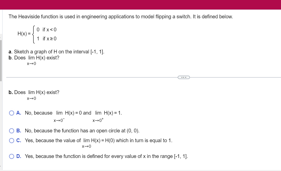 Solved The Heaviside function is used in engineering | Chegg.com