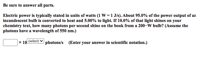 Solved Be sure to answer all parts. Electric power is | Chegg.com