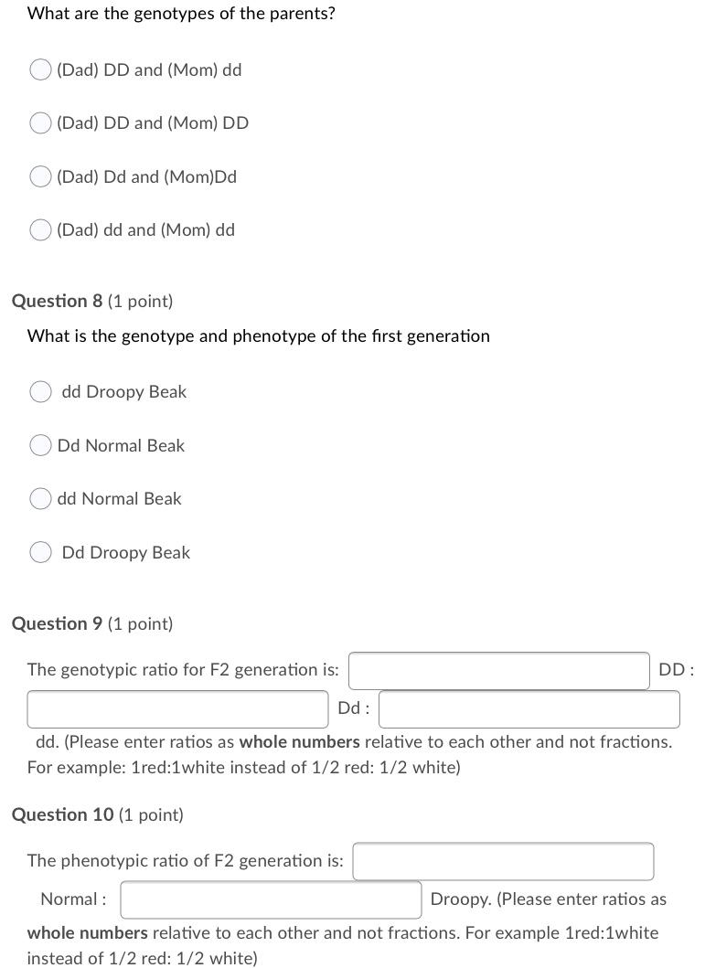 What are the genotypes of the parents? (Dad) DD and | Chegg.com