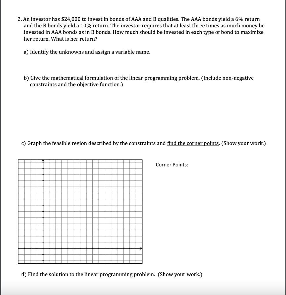 Solved b) Give the mathematical formulation of the linear | Chegg.com