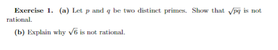 Solved Exercise 1. (a) Let p and q be two distinct primes. | Chegg.com