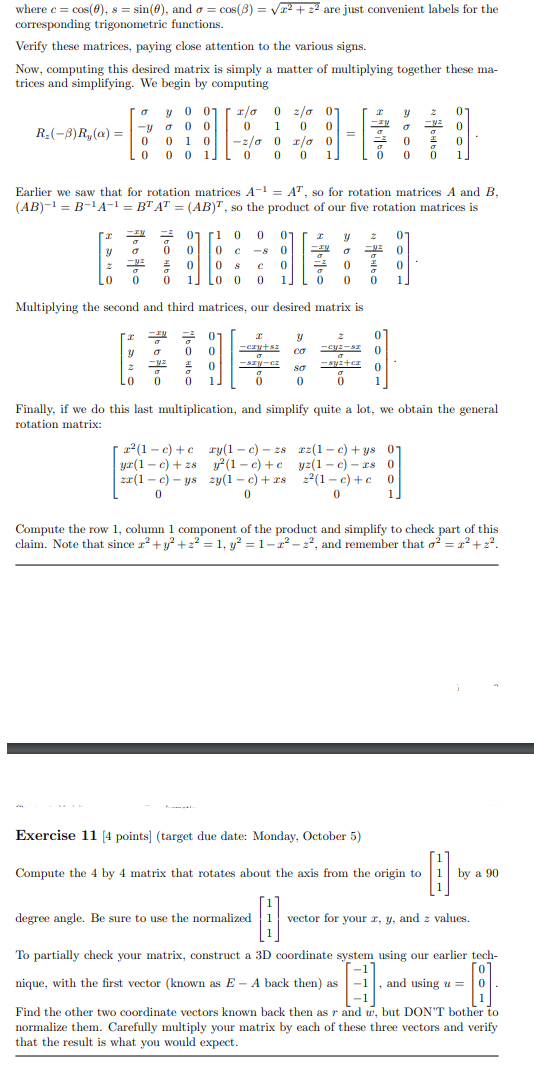 Deriving the General Rotation Matrix The three | Chegg.com