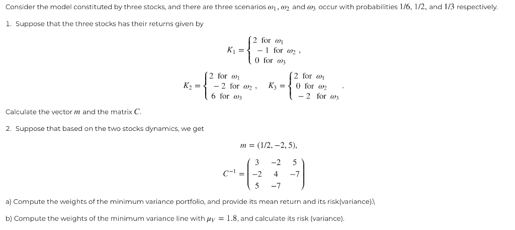 Solved Consider the model constituted by three stocks, and | Chegg.com