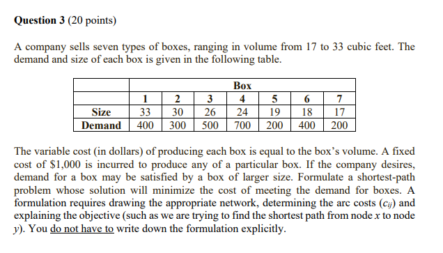 Solved Question 3 20 Points A Company Sells Seven Types Of 