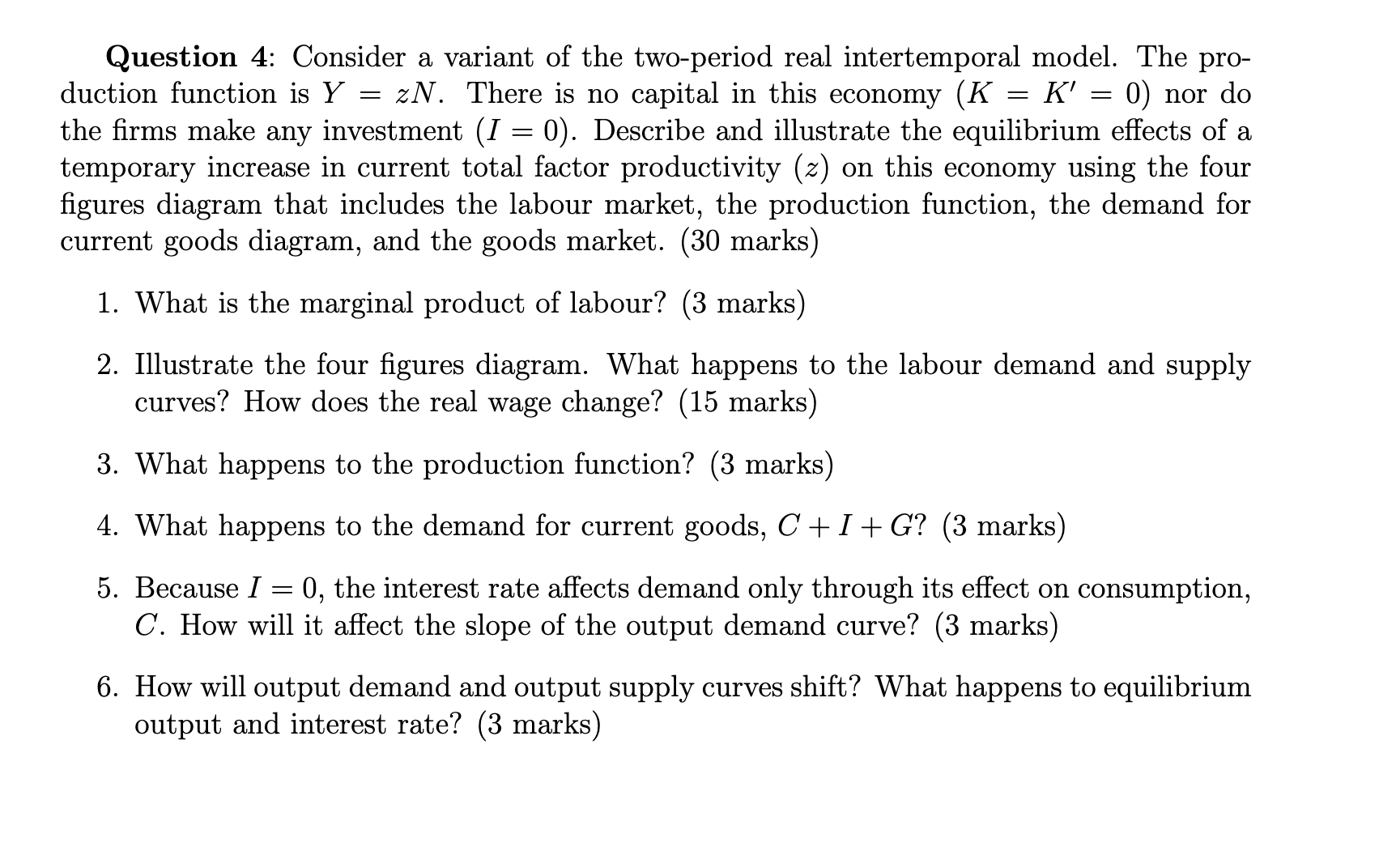 Solved Question 4 Consider A Variant Of The Two Period Real 