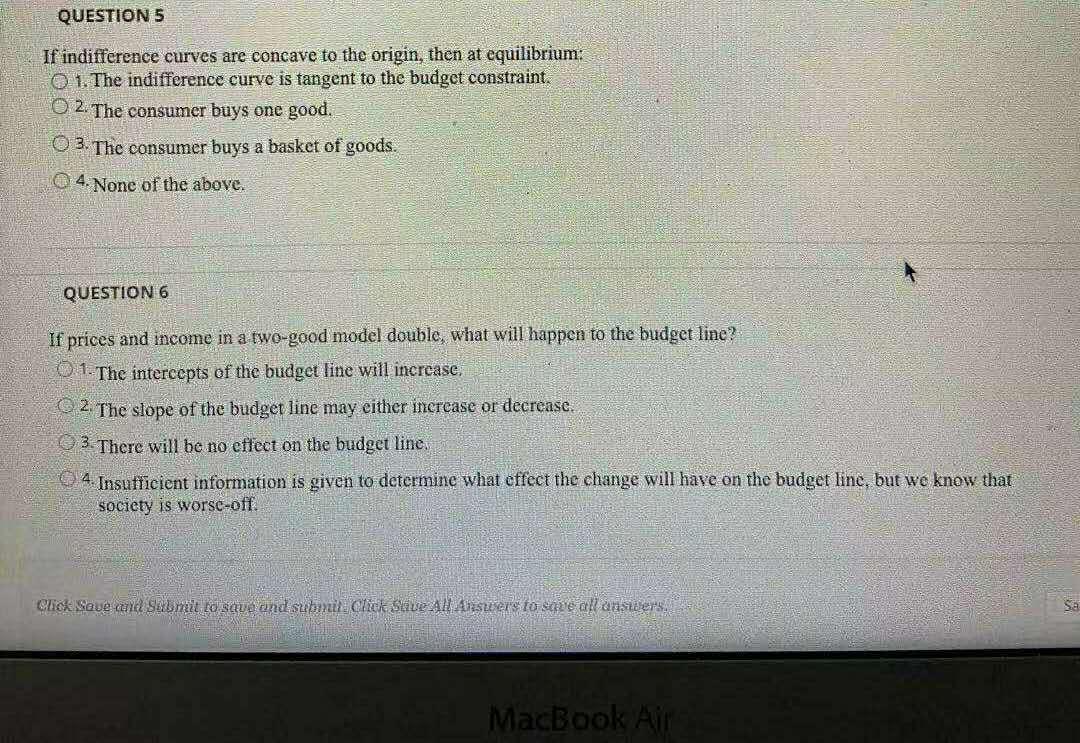Solved QUESTION 5 If indifference curves are concave to the | Chegg.com