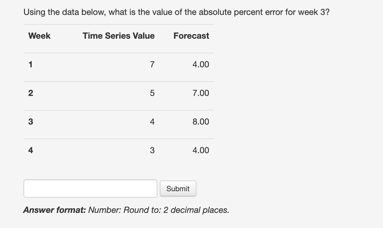 Solved Using the data below, what is the value of the | Chegg.com