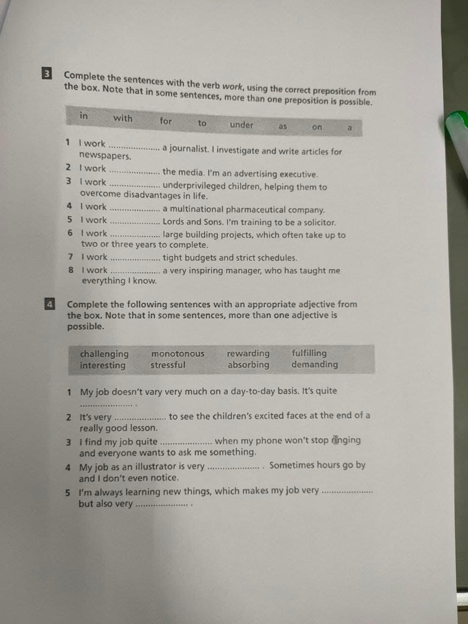 Solved Complete the sentences with the verb work, using the | Chegg.com