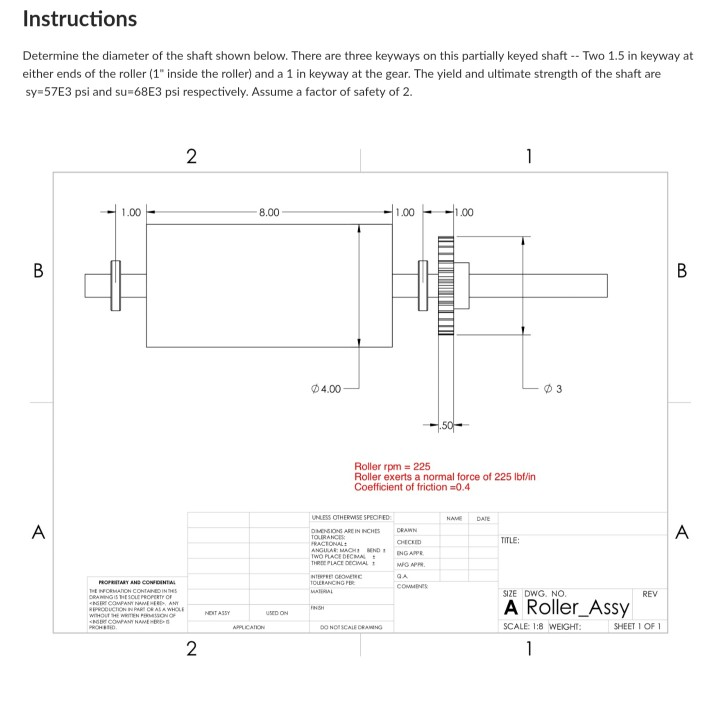 Solved Instructions Determine the diameter of the shaft | Chegg.com
