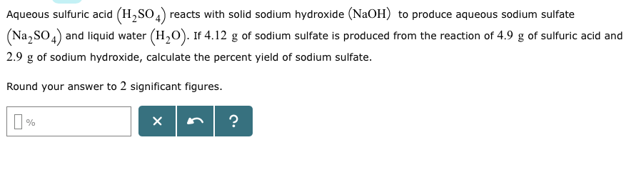Solved Aqueous sulfuric acid (H2SO4 reacts with solid sodium | Chegg.com