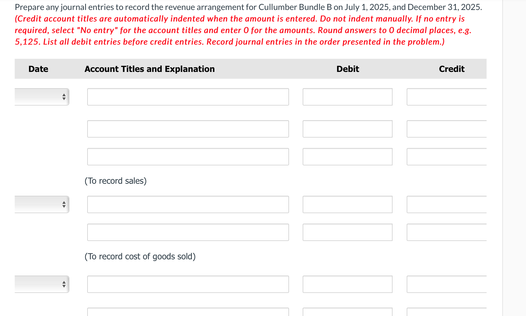 Solved 2025. (Credit account titles are automatically | Chegg.com