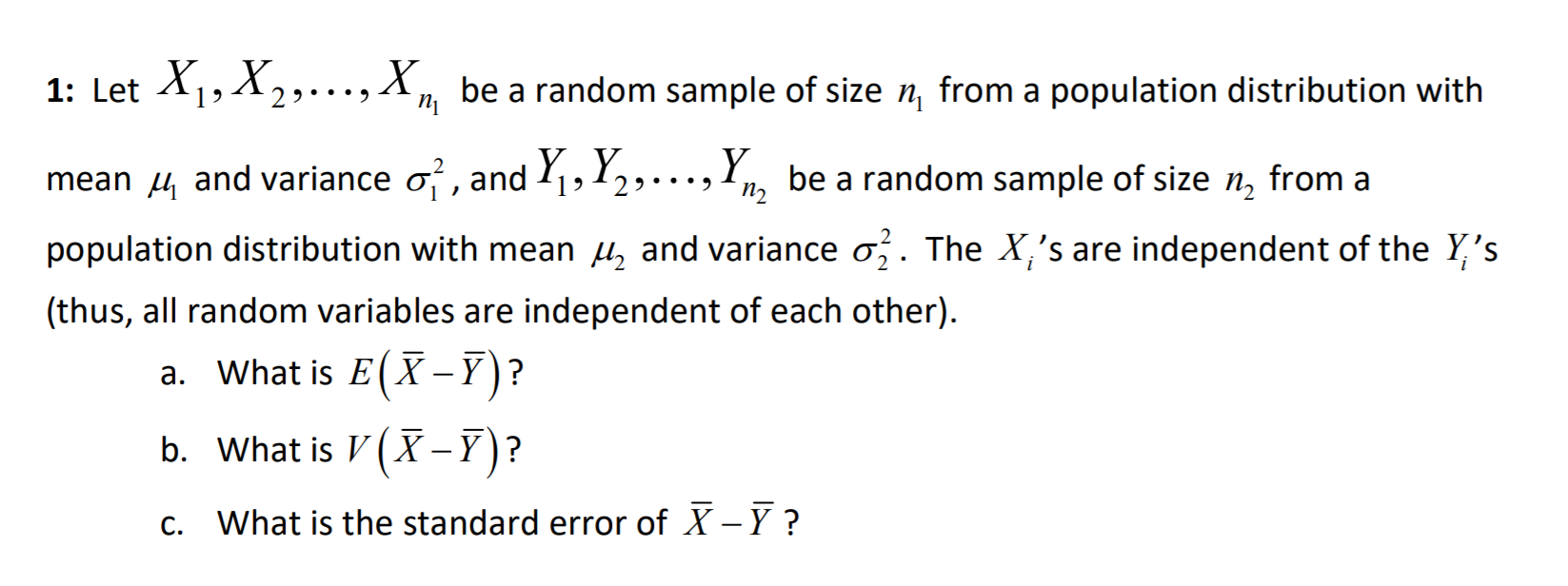 Solved 1: Let X1, X2,..., X., be a random sample of size n, | Chegg.com