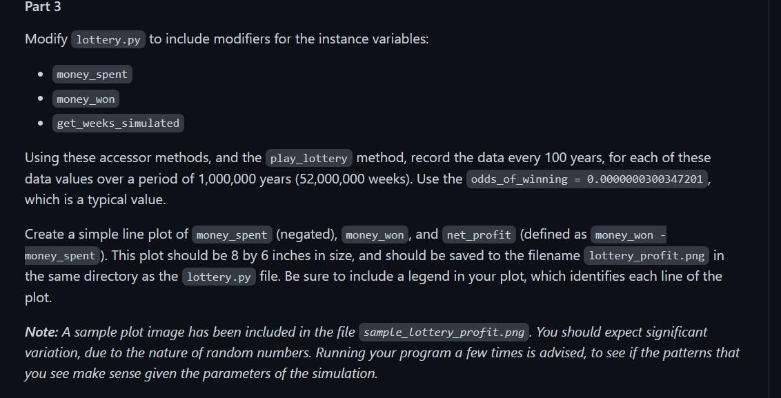 Solved Part 2 In lottery.py, write a simple Monte Carlo | Chegg.com