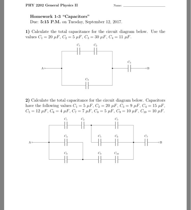 Solved Calculate the total capacitance for the circuit | Chegg.com